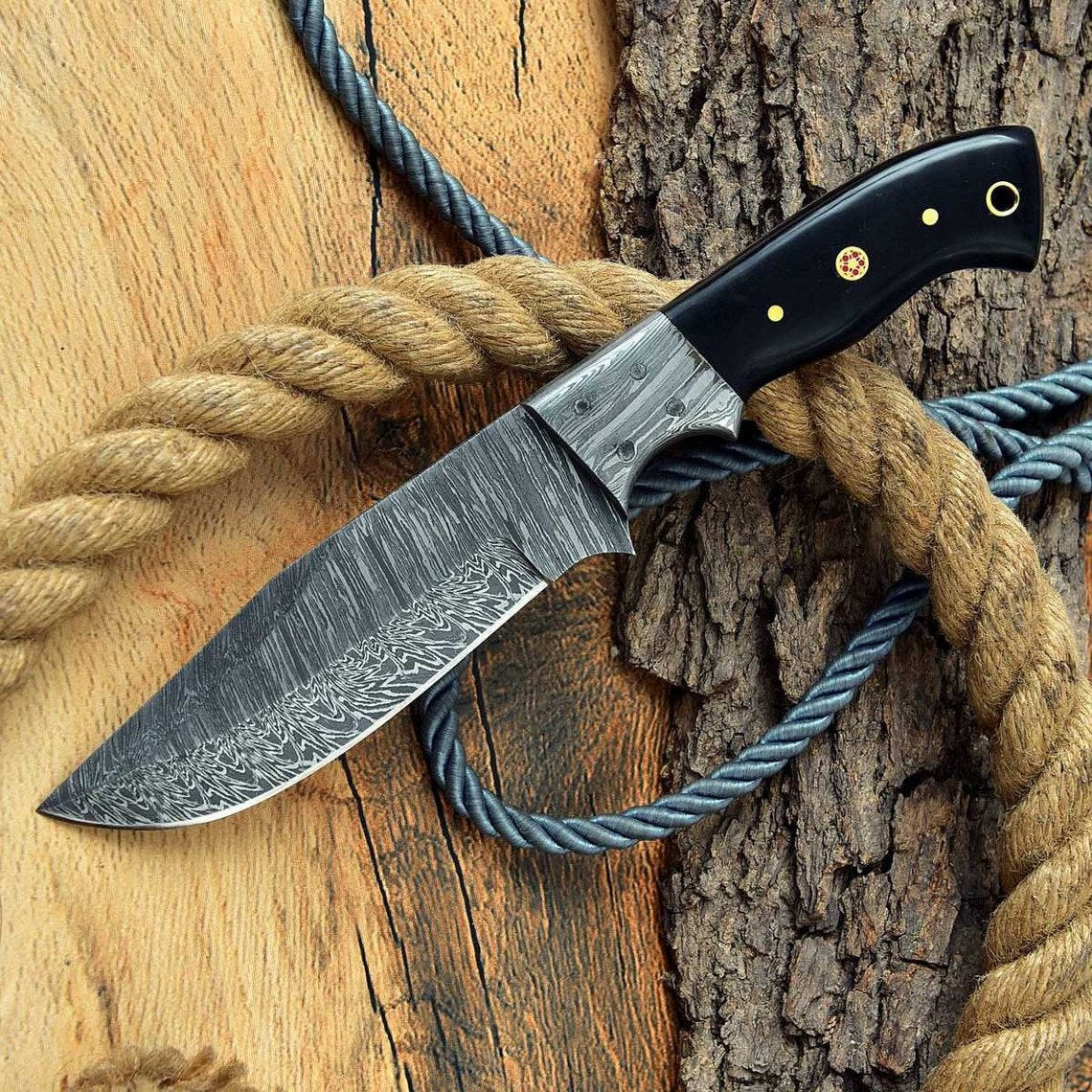 Ridgeback Ranger-Custom Handcrafted Damascus Steel Hunting Knife with ...